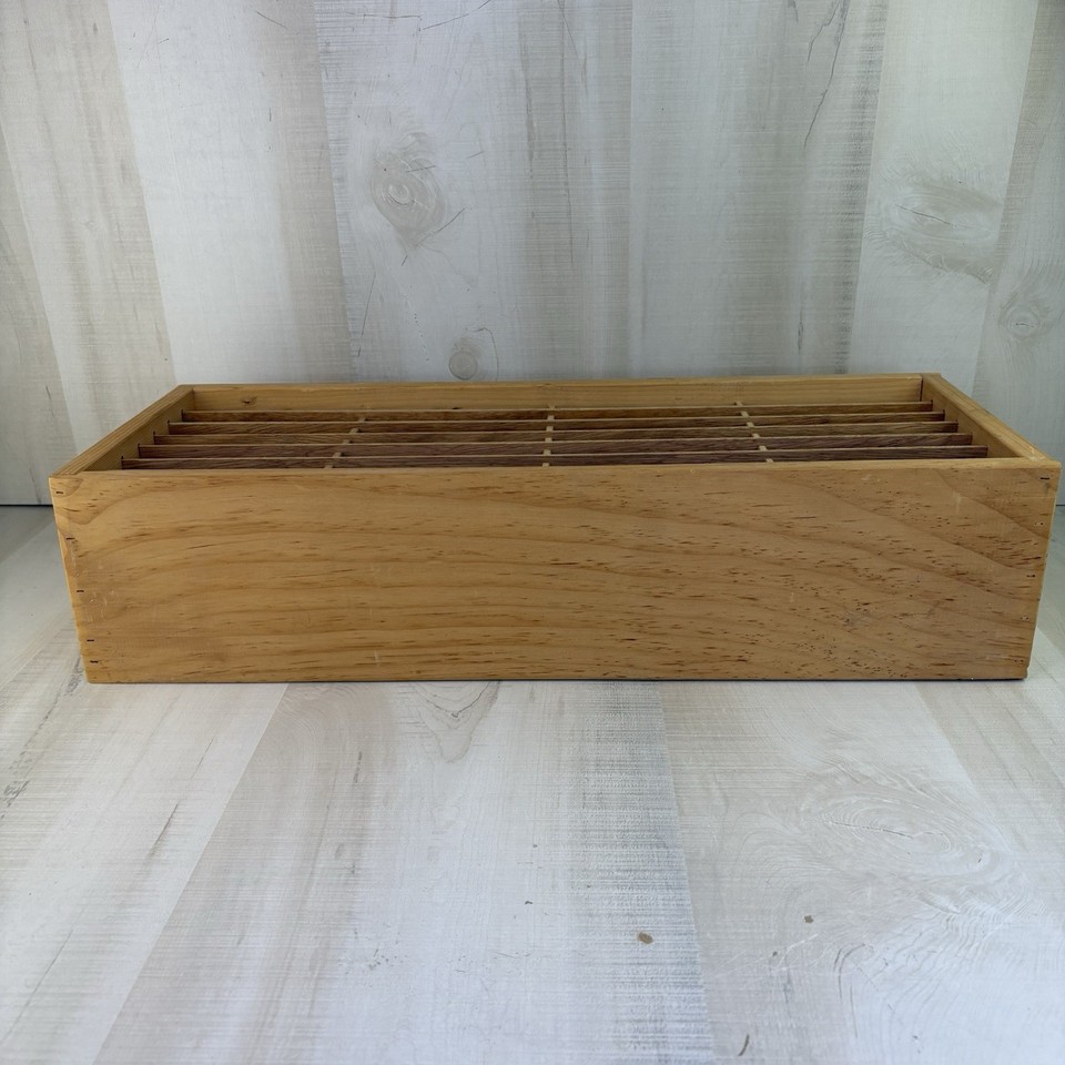 Vintage Wooden 28 Slot Napa Valley Box Company CD Holder • Can Hold 56 ...