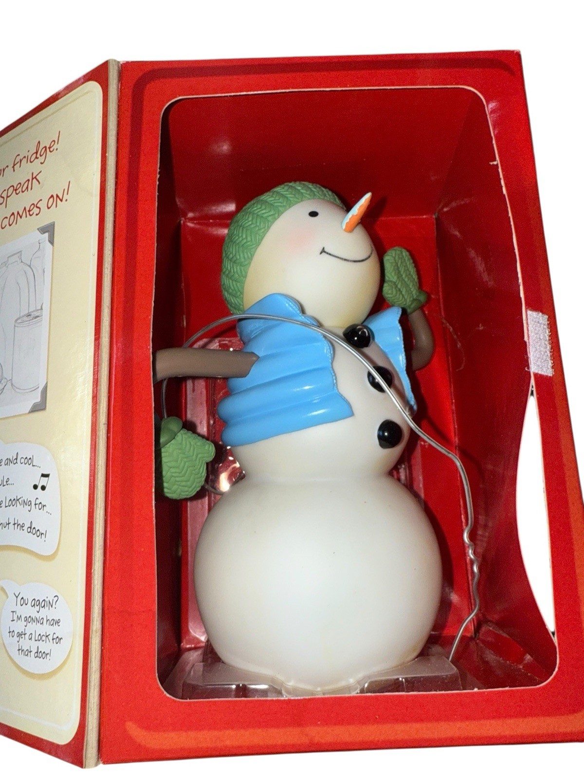 Hallmark Fun in the Fridge Talking Snowman Light Activated Kids Love It ...