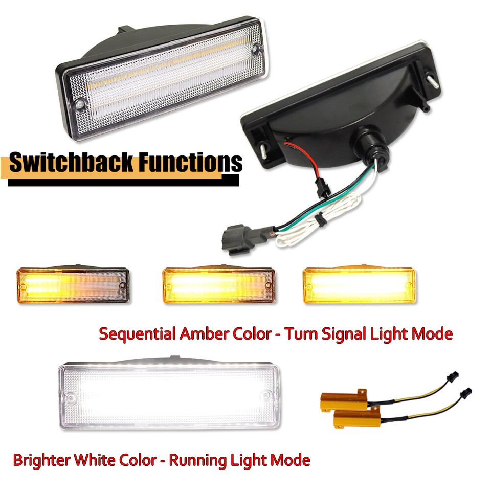 88-97 Nissan D21 Hardbody 88-95 Pathfinder Clear Switchback LED Signal ...