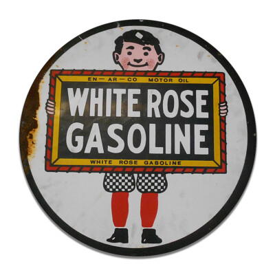 White Rose Gasoline Corporation Motor Oil Gas Round MDF Wood Sign | eBay
