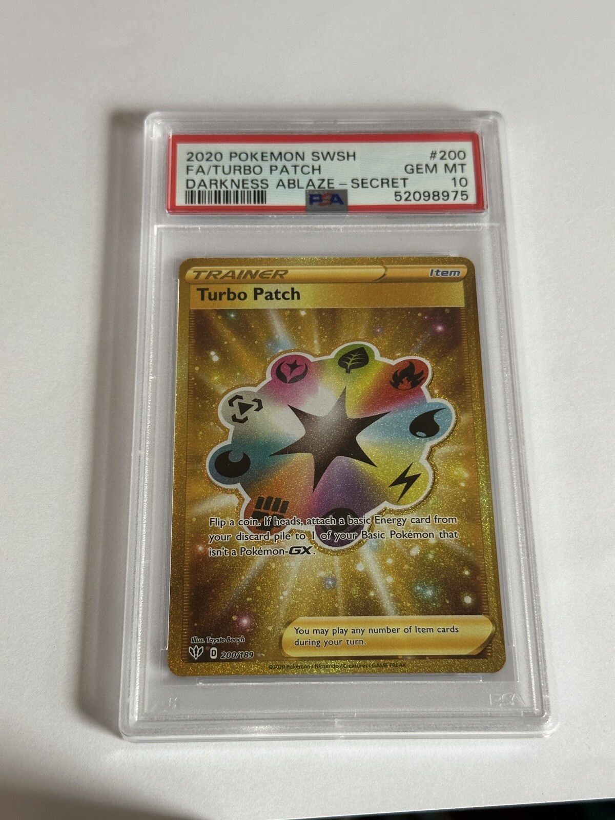 Pokémon TCG Turbo Patch Darkness Ablaze 200/189 Holo Secret Rare for ...