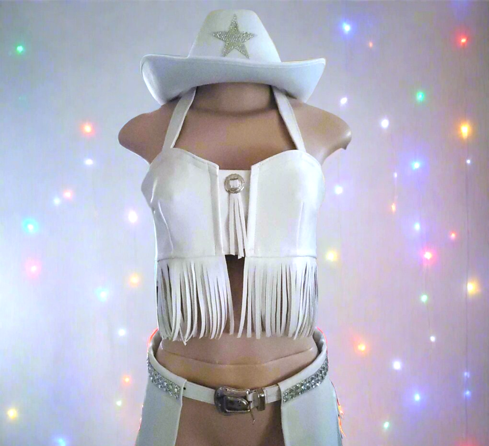 Cowboy Carter Fringe Leather Chaps, Top, Hat, Beyonce, Concert | eBay
