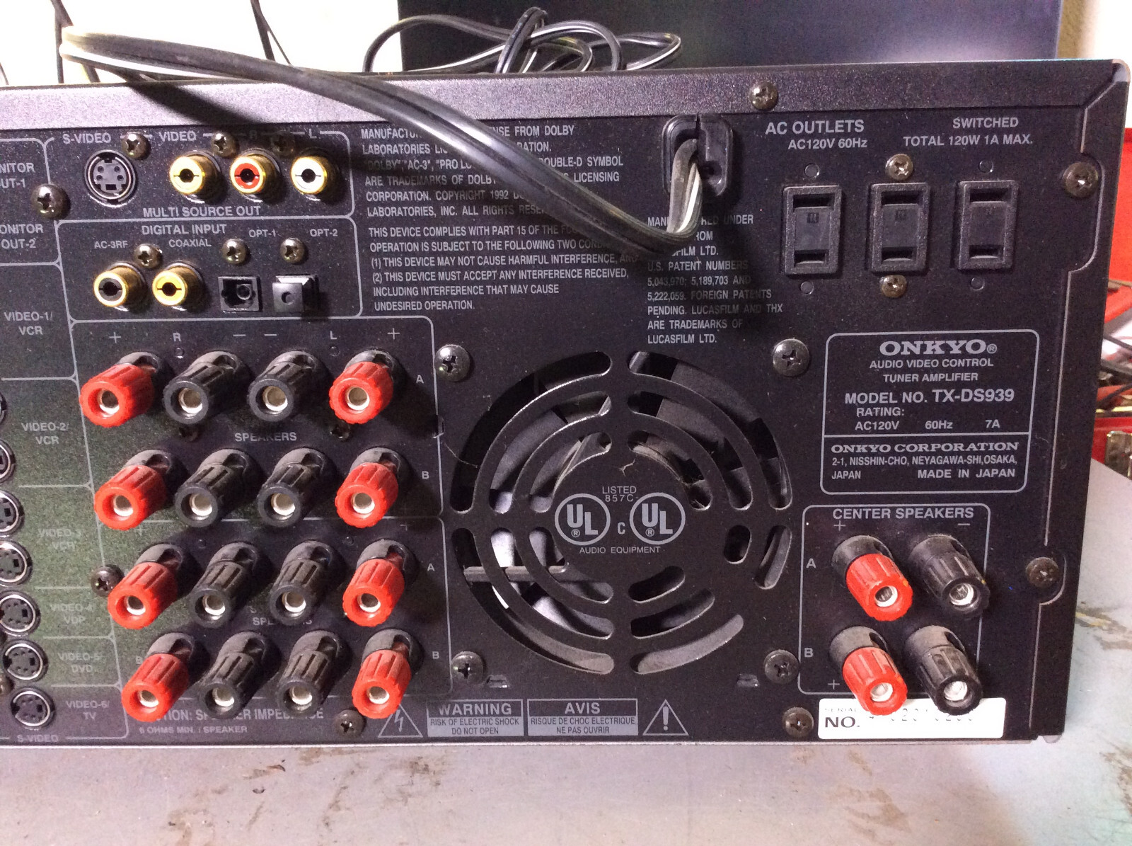 ONKYO INTEGRA TX-DS939 120 WATT AUDIO VIDEO STEREO RECEIVER | eBay