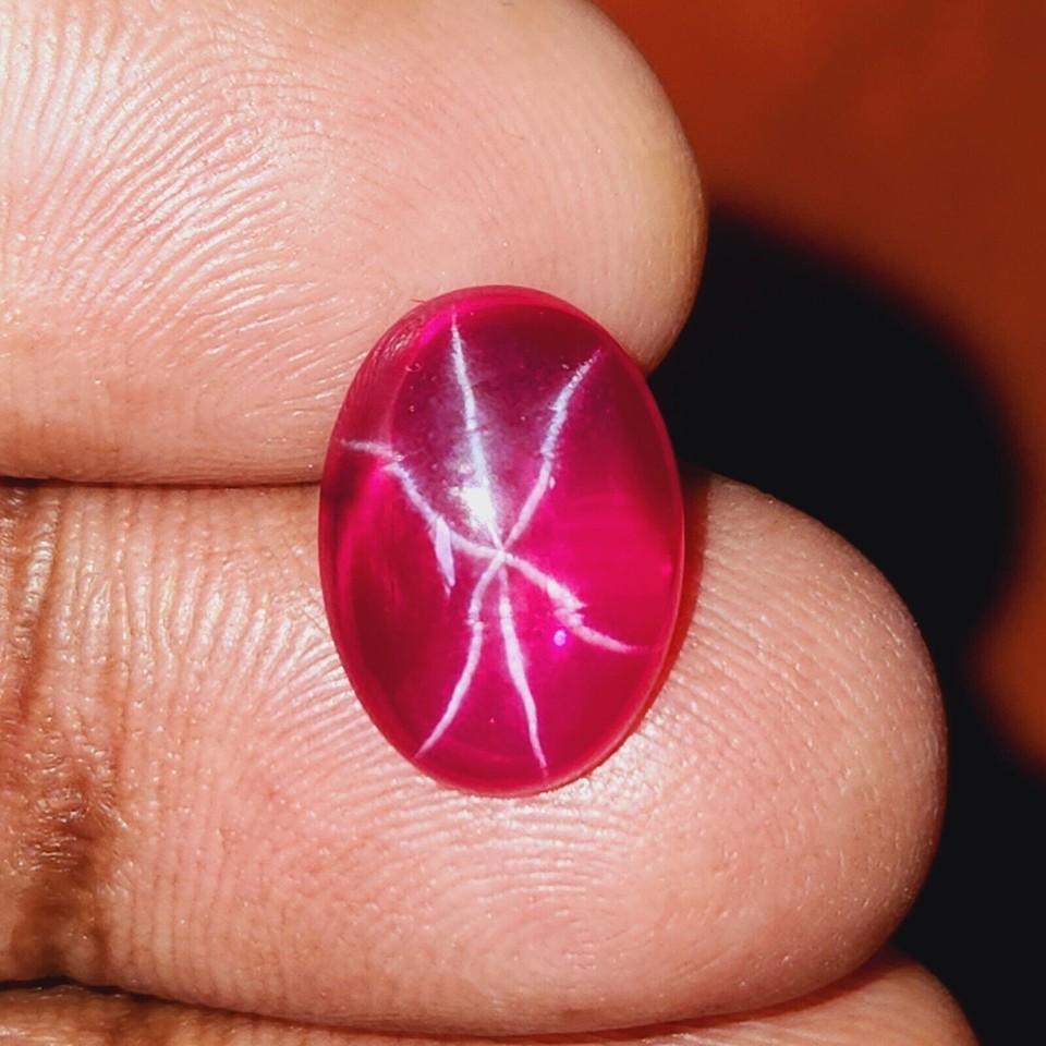 7.10 Ct Certified Natural 6 Rays Red Star Ruby Oval Shape Cabochon ...