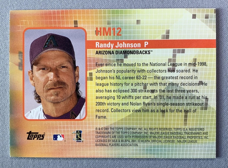 2002 Topps Hobby Masters #HM12 Randy Johnson Arizona Diamondbacks ...