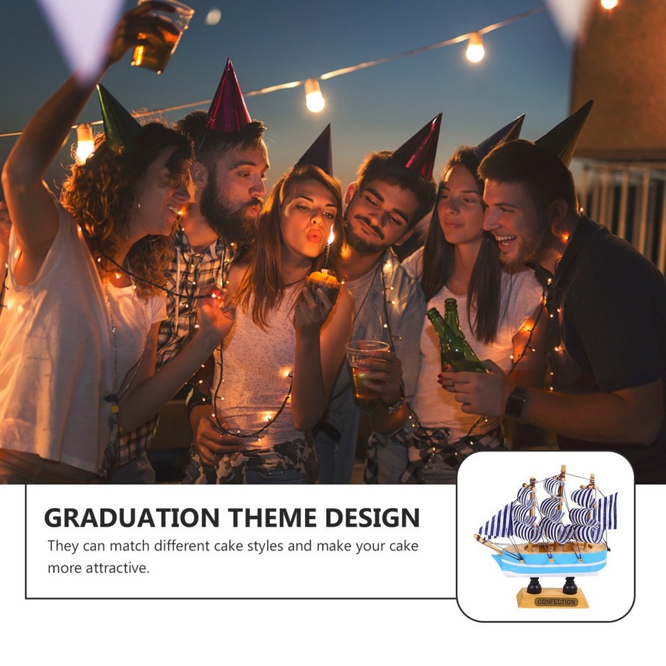 2 Pcs Congratulation Grad Cake Topper Congrats Graduation Decorations ...