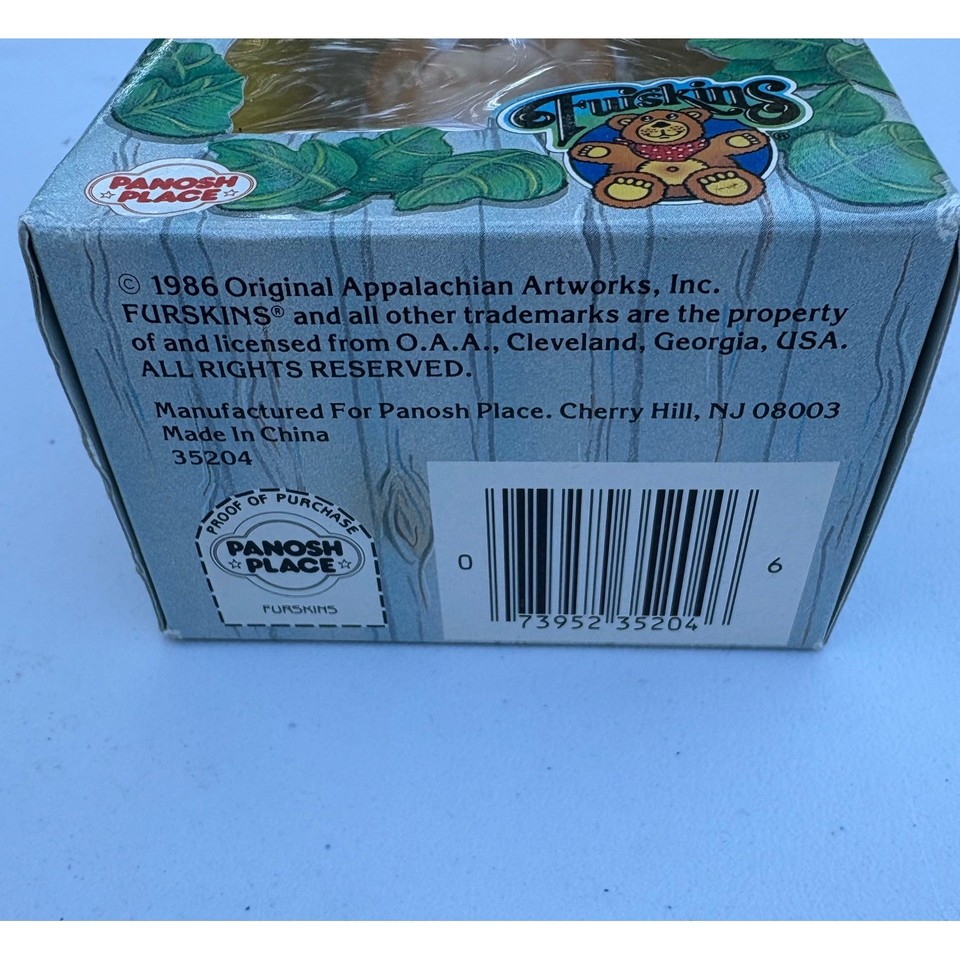 Vintage 1986 Furskins Panosh Place Lua Clair Bear Doll Kay-Bee Toy NIB ...