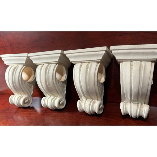 SET 4 Wall Drapery Sconce Corbels Curtain Rod Swag Holders Bracket ...