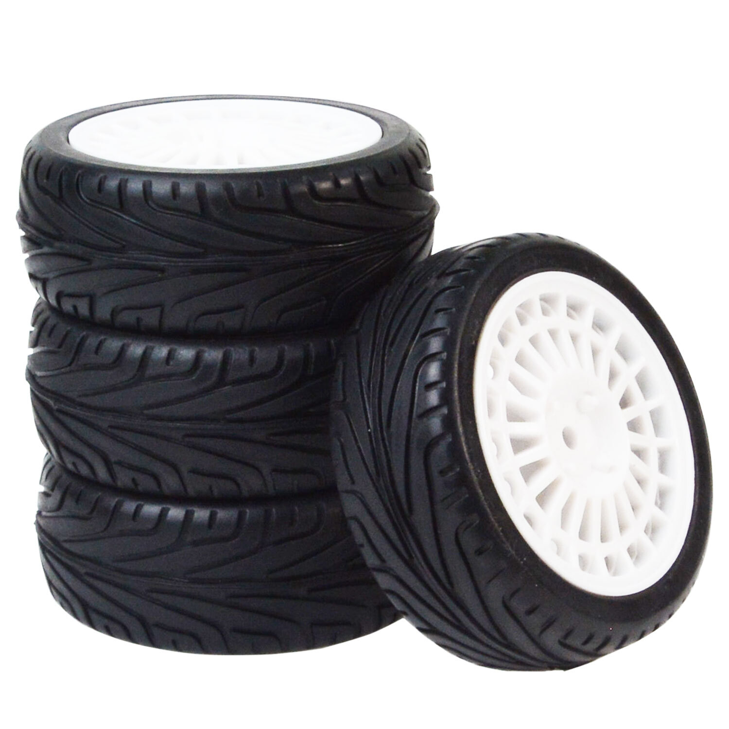 1/10 Rubber Rc Road Racing Buggy Car Wheels Tires Rims chassis Upgrade ...