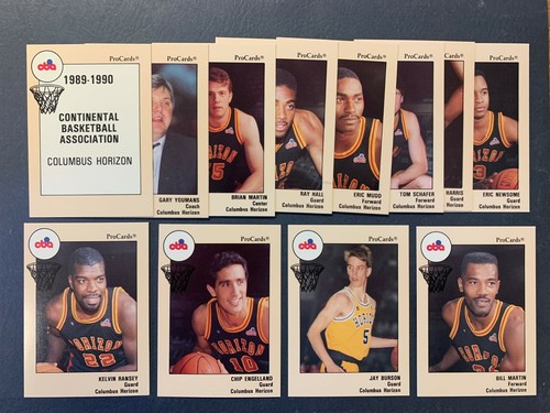 1989-90 ProCards CBA Columbus Horizon set (12) w/JAY BURSON, CHIP ...