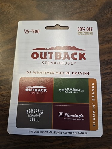 Outback Steakhouse $50 Gift Card | eBay