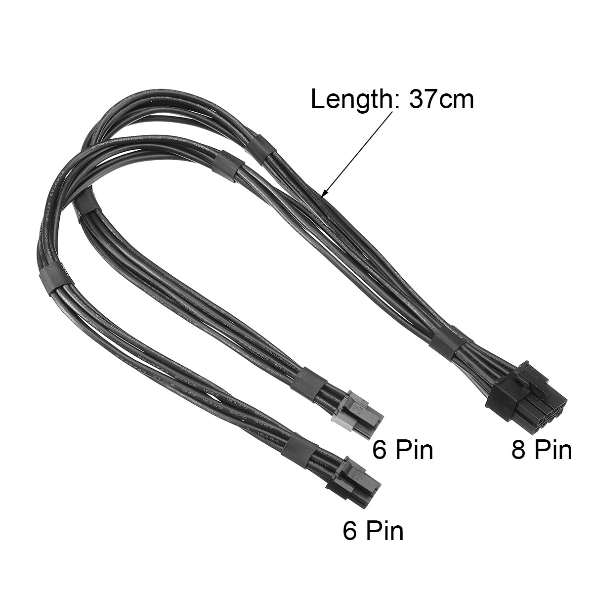 16AWG Dual Mini PCI-E 6-Pin to Standard 8-Pin Video Card Power Cable ...