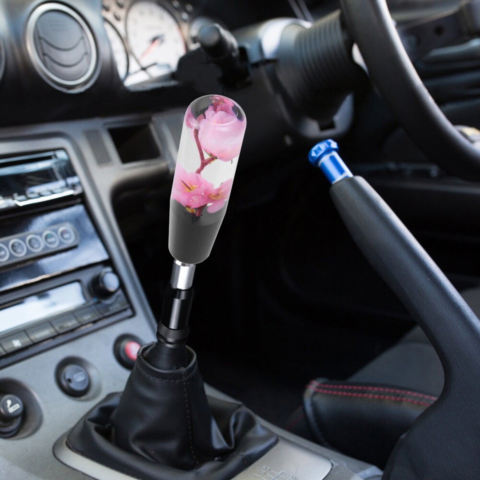 Universal JDM Sakura Pink Real Flower Manual Car Gear Stick Shift Knob ...