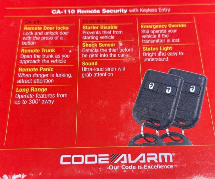 CODE ALARM CA-110 CAR ALARM REMOTE SECURITY WITH KEYLESS ENTRY NEW | eBay