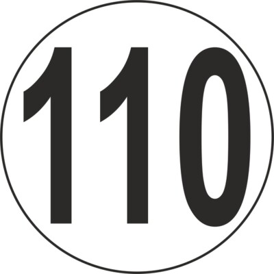 Sticker sign decal speed limit 110 km/h kmh km for car truck bus | eBay ...