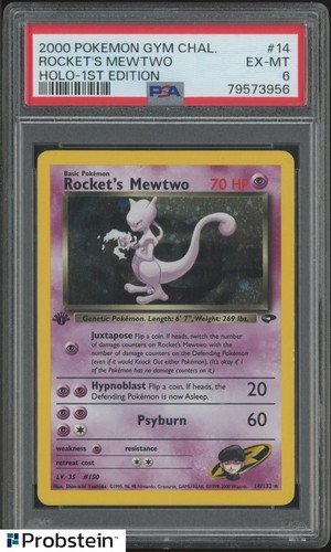 2000 Pokemon Gym Challenge Rocket Mewtwo 1st Edition Holo PSA 6 EX NM ...