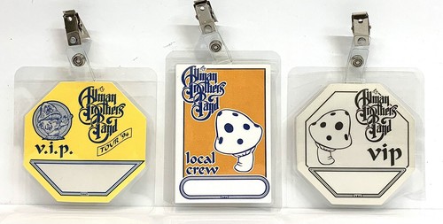 3 Allman Brothers Band Backstage Passes V.I.P. & Local Crew Laminated w ...