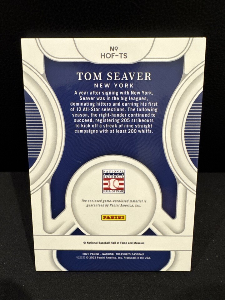 2023 Panini National Treasures Tom Seaver HOF Materials Purple #1/3 | eBay