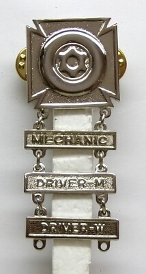 Army Qualification Driver Mechanic Badge with DRIVER-M W & MECH BAR ...
