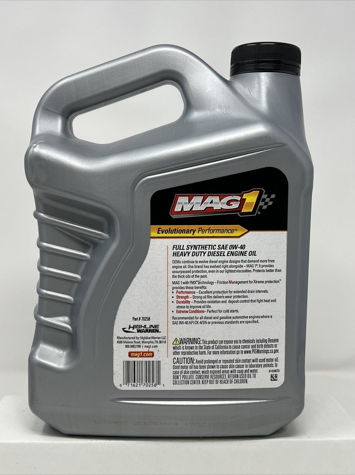 MAG1 Full Synthetic SAE OW-40 Heavy Duty Diesel Engine Oil API CK-4/SN ...