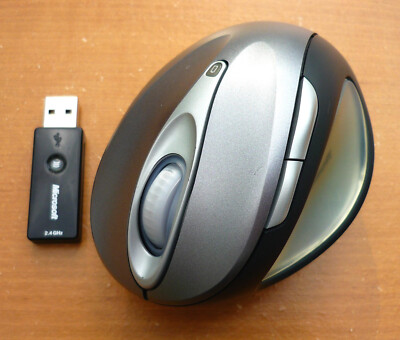 Microsoft Natural Wireless Laser Mouse 7000 Silver w/ Receiver Model ...