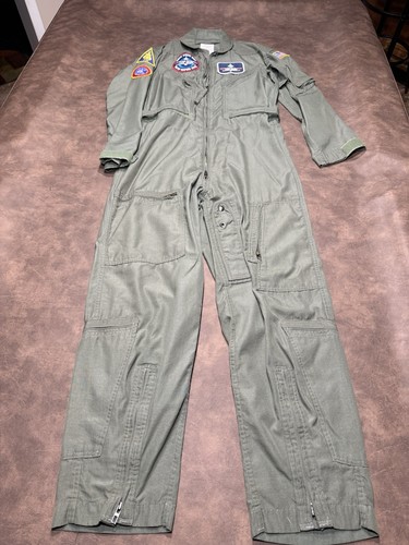 Flight Suit Coverall Jumpsuit Military Patches size 40 Equa Industries ...