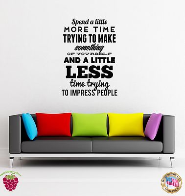 Wall Sticker Quotes Words Inspire Message Spend Little More Time Trying ...