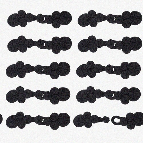 Elegant Knot Pairs: 20 Black Chinese Frog Buttons for Cheongsam, Tang ...