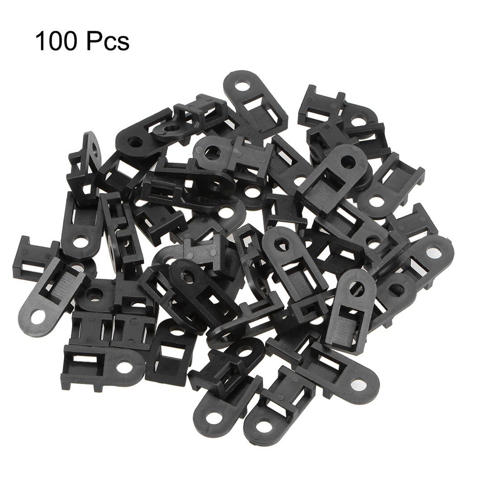 19.6x9.5x5mm Cable Tie Mount Black Wire Holder Permanently Anchor,100 ...