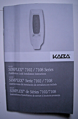 "KABA" SIMPLEX 7102/7108 SERIES PUSHBUTTON LOCK INSTALLATION ...