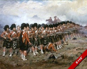 SCOTTISH HIGHLANDERS PAINTING BRITISH MILITARY HISTORY WAR ART REAL ...