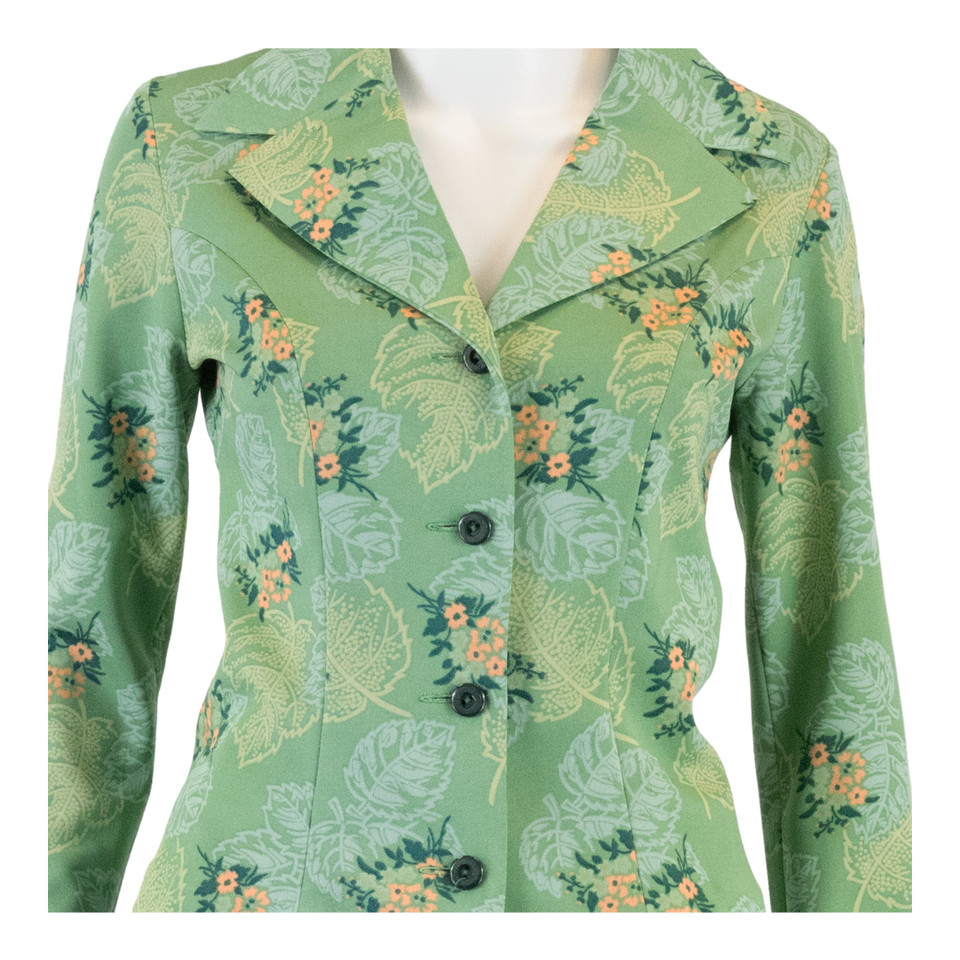 Vintage DIOLEN LOFT Womens Printed Shirt Green Collared Long Sleeve 90s ...