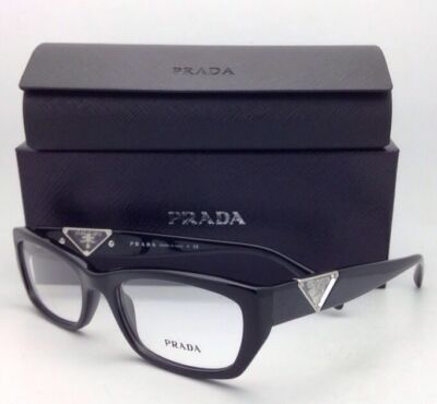 New!!! PRADA Eyeglasses VPR 10O 1AB-1O1 52-18 135 Black Plastic Cat-Eye ...