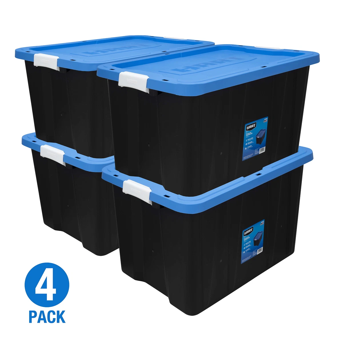 HART 27 Gallon Heavy Duty Latching Plastic Storage Bin, 59% OFF