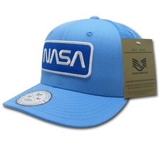 Black NASA Worm Logo Insignia Structured Space 3d Mesh Trucker Baseball ...