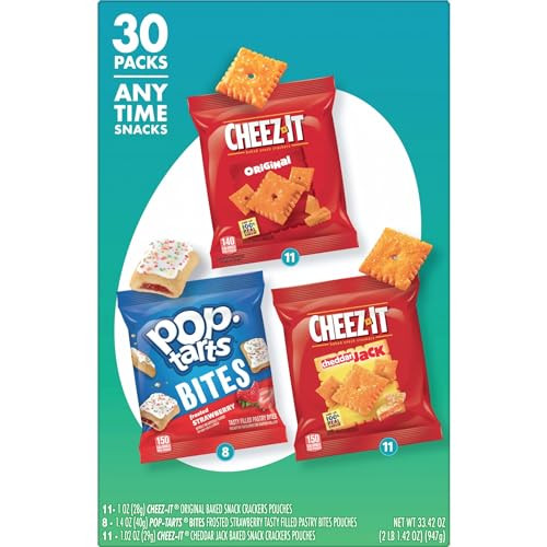 Kellogg's Variety Pack Cheez It and Pop Tarts 30 Snacks 1.11 Ounce Each ...