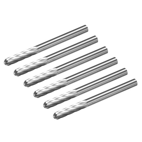 6pcs Tungsten Carbide Rotary Files 1/8" Shank Single Cut Cylindrical ...