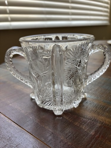 Higbee Thistle Paneled Pattern Sugar Bowl EAPG 16 oz Stunning | eBay