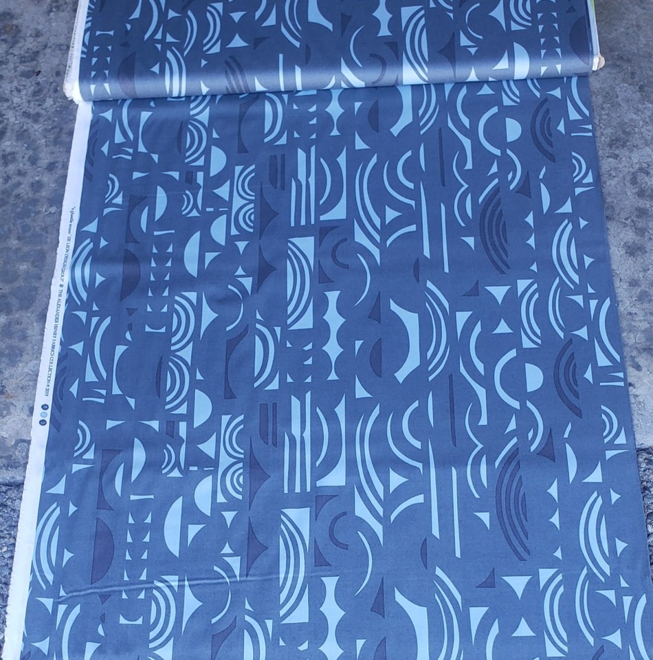 20"x43" of "A GHASTLIE SCREEN" by Alexander Henry BLUE cotton print ...
