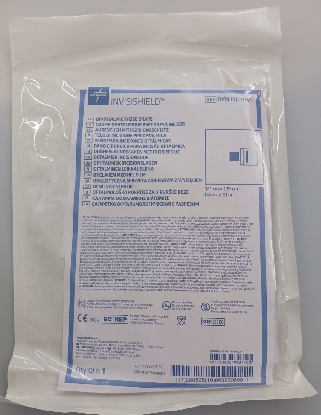 Qty. 9 Medline DYNJSD1061 Invisishield Ophthalmic Incise Drape 48"x51 ...