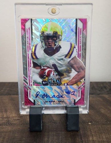 Ja'marr Chase 2021 Leaf metal draft football card autograph 19/25 | eBay