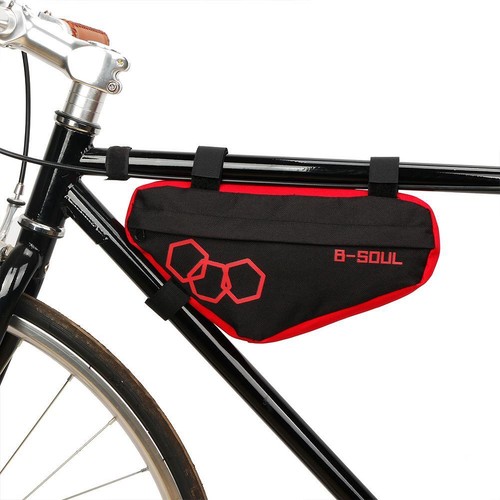 Waterproof Bike Triangle Bicycle Frame Front Tube Bags (Black Red) | eBay