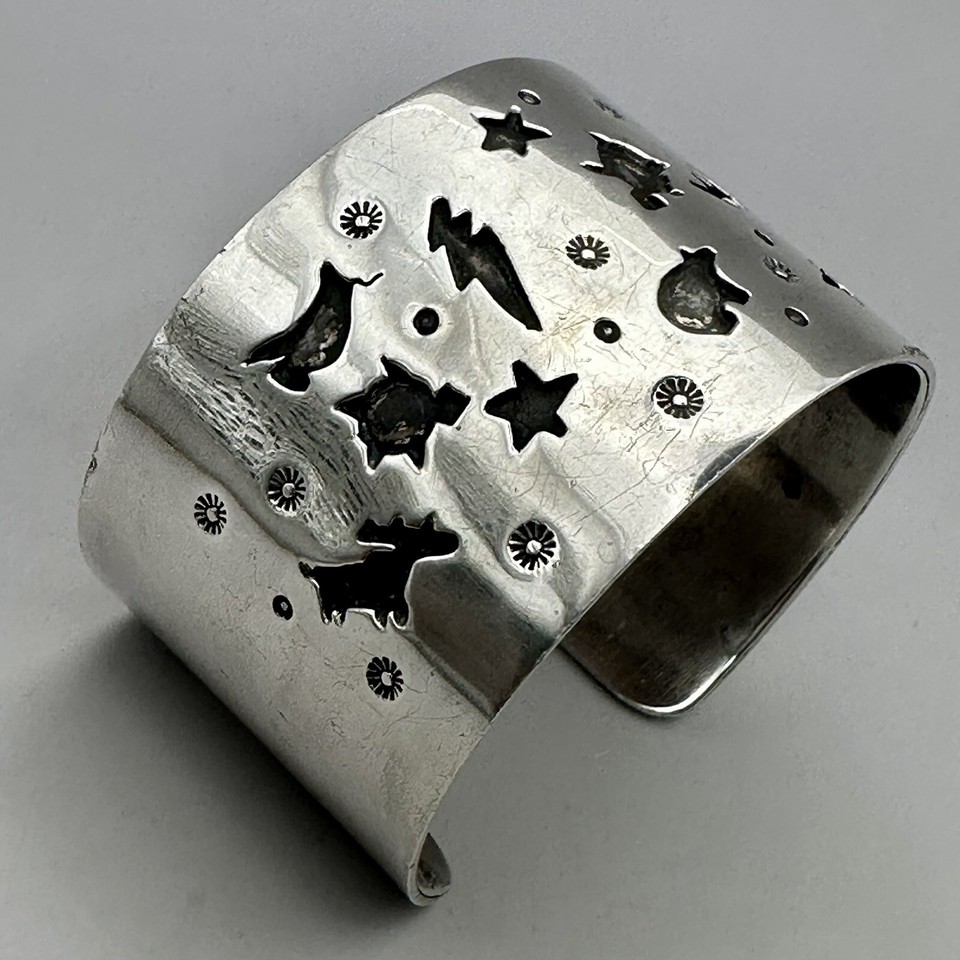 Navajo Andy Marion Cuff Bracelet Sterling Silver Signed Native American ...