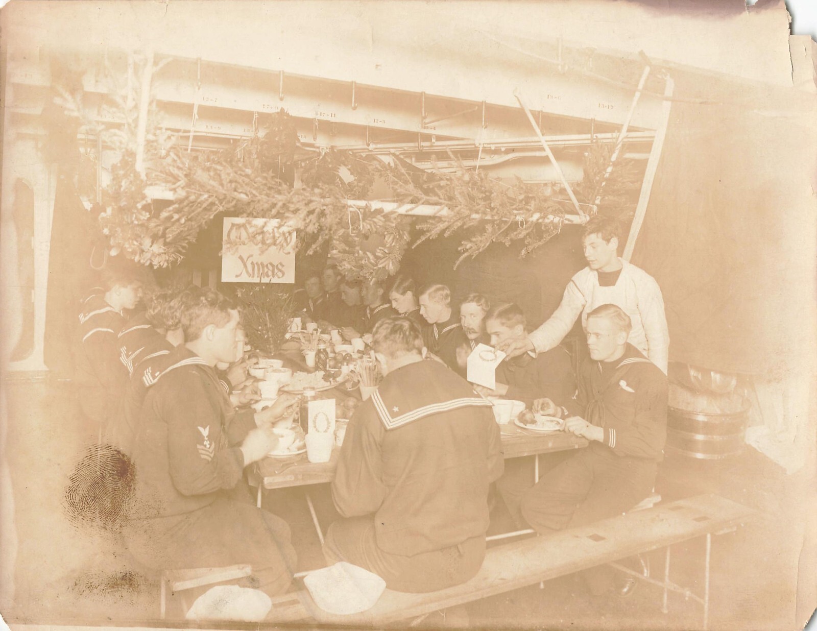 US Navy Christmas Dinner 1917 Press Photo WW1 Navy War Ship *P151a | eBay