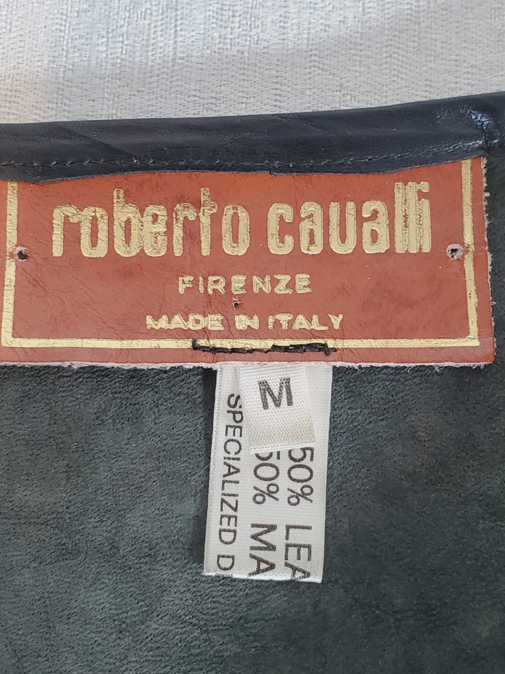 VTG Roberto Cavalli Leather Nubuck Fabric Bat Wing Zip Jacket Cutouts Women's M | eBay