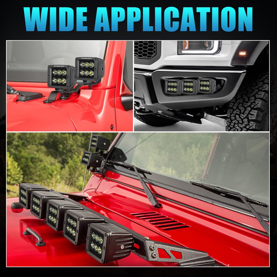 2X 3" 120W Cree LED Pods Work Light Bar Spot Cubes Off Road Driving ...