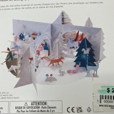 Meri Meri Winter Wonderland Christmas Advent Calendar Fold Out Woodland ...