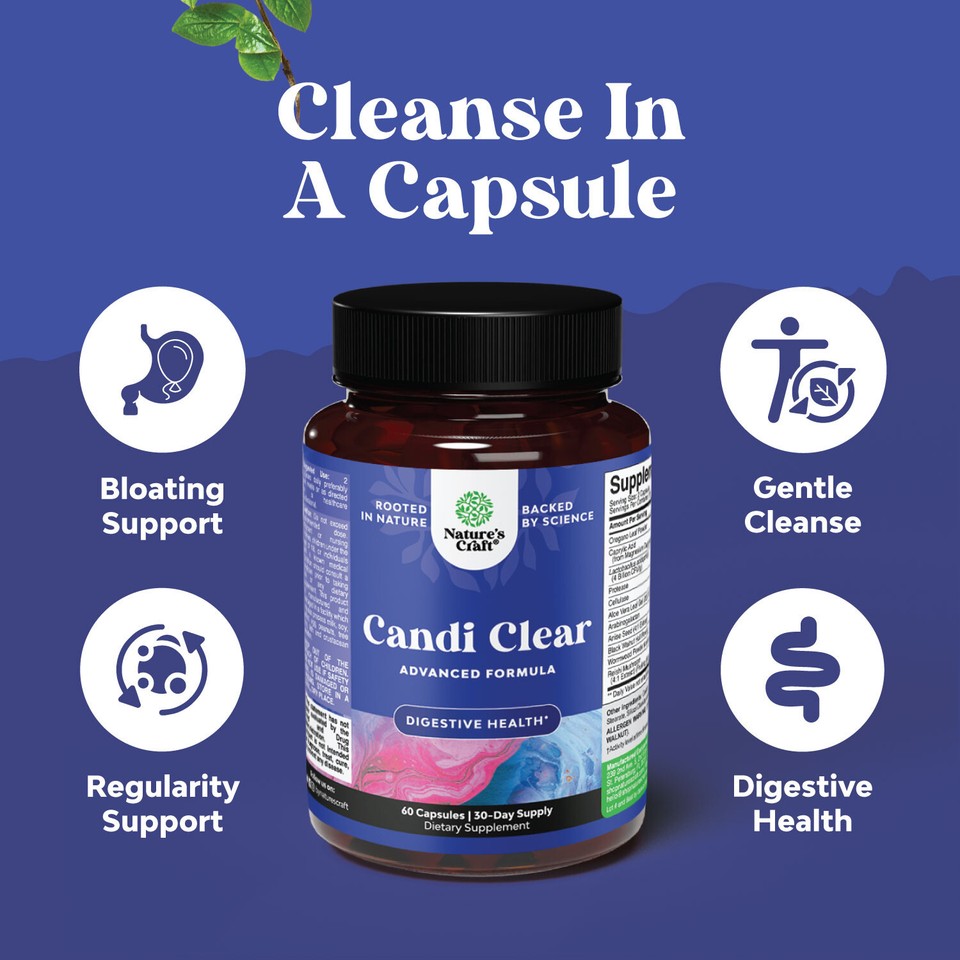 Natures Craft Candi-Clear Body Cleanse Detox for Women with Caprylic ...