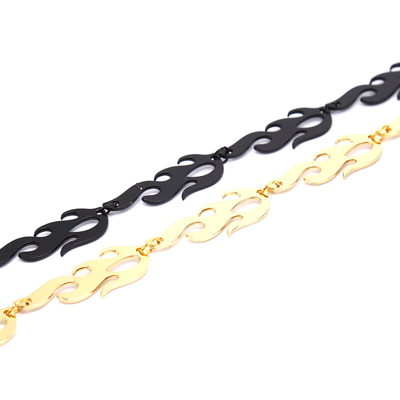 Punk Flame Necklace Clavicle Hip Hop Chain Metal Choker Men Women ...