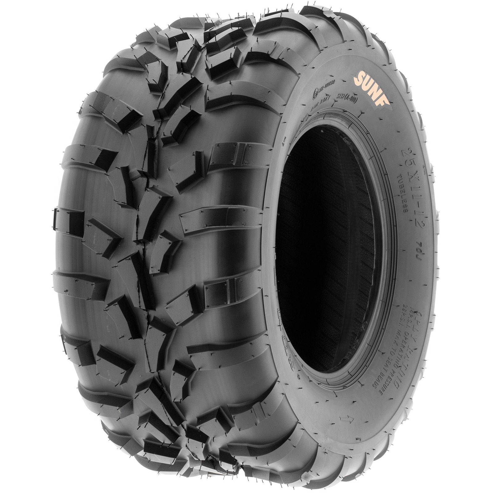 SunF ATV UTV Tires 25x11-12 6PR TL Tubeless A010 Set of 2 | All Terrain ...